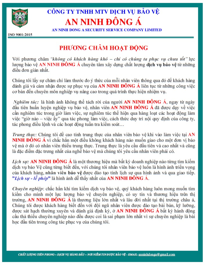 Phương Châm Hoạt Động